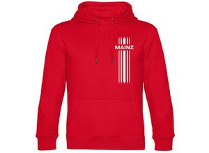 4068859129118 - multifanshop Kapuzen Sweatshirt - Mainz - Streifen - Druck weiß - Hoodie