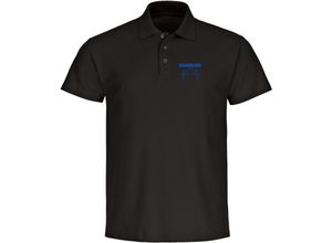 4068859010614 - multifanshop Poloshirt - Hamburg - Herzschlag - Druck blau - Polo