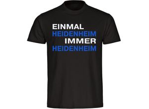 4068859144685 - multifanshop Kinder T-Shirt - Heidenheim - Einmal Immer - Druck rot - Kind