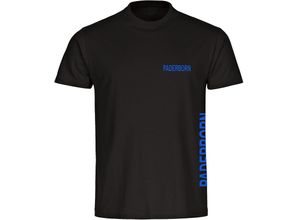 4068859022747 - multifanshop Herren T-Shirt - Paderborn - Brust & Seite - Druck blau - Männer