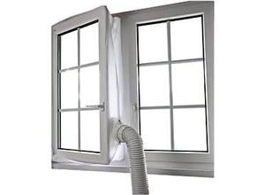 7640110923504 - Fensterkit-Abluftzubehör für Fenster bis 4 m wasserabweisend bis 40° waschbar inkl Klettband Polyester weiß