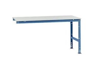 4045916072655 - AU60915007 Arbeits-Anbautisch UNIVERSAL Standard mit Melaminplatte BxTxH = 1750 x 1000 x 760-870 mm Brillantblau (RAL 5007)