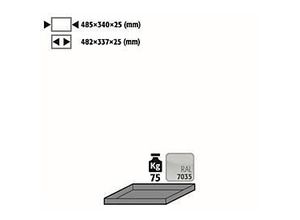 4250101139819 - Fachboden Standard für asecos Druckgasflaschenschränke Stahlblech lichtgrau B 485 x T 340 x H 25 mm bis 75 kg