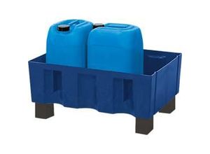 4250101102172 - Asecos - Auffangwanne aus Polyethylen mit Sockelfüßen ohne Gitterrost Auffangvolumen 60 l BxTxH 725x525x330 mm blau