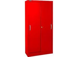 4051273517913 - Select Schiebetürenschrank 5 Ordnerhöhen B 1200 mm rot RAL 3020