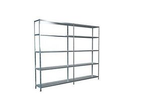 4004514122858 - Steckregal Stecksystem Grund- und Anbauregal Regale Metall verzinkt 2000x2400x350 mm 10 Böden Gr B H T 240 cm x 200 cm x 35 cm silberfarben Werkstatt-Regale