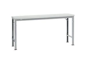 4045916140255 - AU70879006 Arbeits-Grundtisch UNIVERSAL Spezial mit Kunststoffplatte BxTxH = 1750x800x722-1022 mm Alusilber