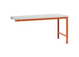 4045916153217 - AU80972001 Arbeits-Anbautisch UNIVERSAL Spezial mit Kunststoffplatte BxTxH = 1750 x 1000 x 722-1022 mm Rotorange (RAL 2001)