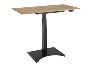 5900978465090 - Home Office Tisch elektrisch höhenverstellbar Rechteck Standfuß B 1150 x T 550 x H 640-1100 mm Hickory-Eiche schwarz + Memory-Bedienpanel