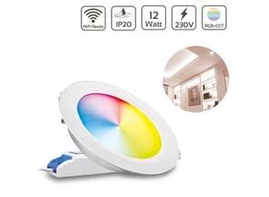 4260385826305 - MiBoxer RGB+CCT LED Einbaustrahler rund 12W Ø180mm 24GHz WiFi ready FUT066 - Fa