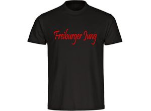 4068859151775 - multifanshop Kinder T-Shirt - Freiburg - Freiburger Jung - Druck rot - Kind