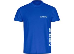 4068859018016 - multifanshop Herren T-Shirt - Duisburg - Brust & Seite - Druck weiß - Männer