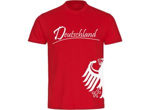 4068859250508 - multifanshop Herren T-Shirt - Deutschland - Adler seitlich - Druck weiß - Männer