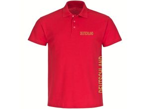 4068859406516 - multifanshop Poloshirt - Deutschland - Brust & Seite Gold - Druck gold metallic - Polo