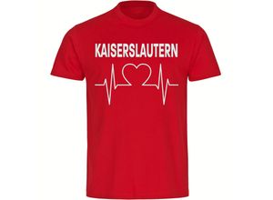 4068859109493 - multifanshop Herren T-Shirt - Kaiserslautern - Herzschlag - Druck weiß - Männer