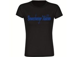 4068859205300 - multifanshop Damen T-Shirt - Braunschweig - Braunschweiger Mädchen - Druck blau - Frauen