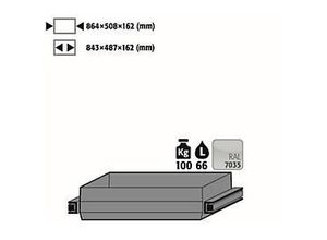 4250101138171 - Auszugswanne Schwerlast für asecos Sicherheitsschränke der Q30 Q90 und S90 Serie Stahlblech lichtgrau B 864 x T 508 x H 162 mm 66 l bis 100 kg