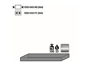 4250101138317 - Wannenboden Standard für asecos Sicherheitsschränke der Q30 Q90 und S90 Serie Edelstahl 14016 B 1042 x T 462 x H 80 mm 33 l bis 150 kg