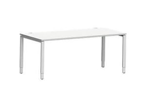 4250510843468 - Genius Schreibtisch Modena Flex Rechteck 4-Fuß Rechteckrohr B 1800 x T 800 x H 650-850 mm lichtgrau weißaluminium