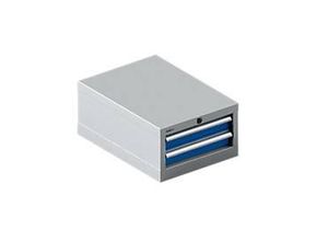 4051273647238 - Schäfer Shop Select Schubladenschrank 18-27 2 Schübe (H 75 75mm) bis 75 kg B 411 x T 572 x H 250 mm enzianblau weißaluminium