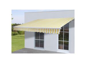 4057651173702 - Alu-Markise H790 Gelenkarmmarkise Sonnenschutz 4x3m ~ Acryl Gelb Weiß