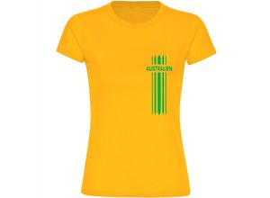 4068859278076 - multifanshop Damen T-Shirt - Australien - Streifen - Druck grün - Frauen