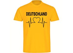 4068859249250 - multifanshop Herren T-Shirt - Deutschland - Herzschlag - Druck schwarz - Männer