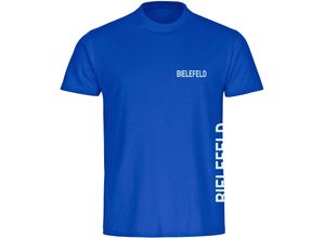 4068859014353 - multifanshop Herren T-Shirt - Bielefeld - Brust & Seite - Druck weiß - Männer