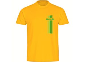 4068859285715 - multifanshop Herren T-Shirt - Brasilien - Streifen - Druck grün - Männer