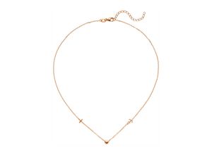 4061861162777 - Collier JOBO Glaube Liebe Hoffnung Halsketten Gr Silber 925 (Sterlingsilber) Länge 43 cm rosegold (roségoldfarben) Damen 925 Silber roségold vergoldet 43 cm