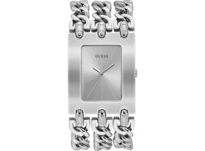 0091661504471 - Quarzuhr GUESS HEAVY METAL W1274L1 Armbanduhren silberfarben Damen Quarzuhren Armbanduhr Damenuhr