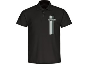 4068859267728 - multifanshop Poloshirt - Deutschland - Streifen - Druck weiß - Polo