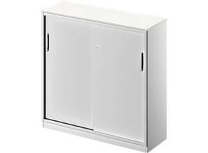 4051273726001 - Genius Schiebetürenschrank TETRIS SOLID 3 OH 2 Fachböden B 1200 mm 19 mm Abdeckplatte weiß weißalu