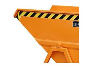 4052462044494 - Späne-Kippmulde Bauer SKS 400 Stahl orange B 1220 x T 1050 x H 1115 mm 400 l bis 1000 kg Rollen Ablasshahn Manuelle Kippvorrichtung