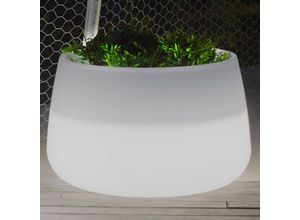 8436558745698 - Newgarden LED-Solar-Pflanzkübel Camelia Ø 59 cm weiß