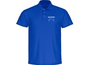 4068859402471 - multifanshop Poloshirt - Holstein - Herzschlag - Druck weiß - Polo