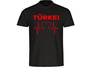 4068859477929 - multifanshop Herren T-Shirt - Türkei - Herzschlag - Druck rot - Männer