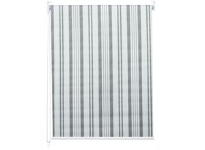 4057651268583 - Rollo MCW-D52 Fensterrollo Seitenzugrollo Jalousie Sonnenschutz Verdunkelung blickdicht 110x230cm ~ grau weiß