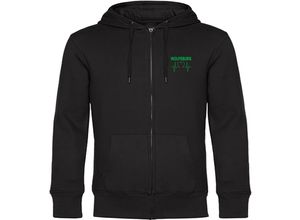 4068859175009 - multifanshop Kapuzen Sweatshirt Jacke - Wolfsburg - Herzschlag - Druck grün - Sweat