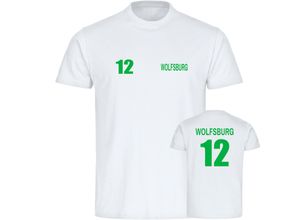 4068859170783 - multifanshop Herren T-Shirt - Wolfsburg - Trikot Nummer 12 - Druck grün - Männer