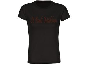 4068859196653 - multifanshop Damen T-Shirt - St Pauli - St Pauli Mädchen - Druck braun - Frauen