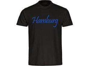 4068859007843 - multifanshop Herren T-Shirt - Hamburg - Schriftzug - Druck blau - Männer