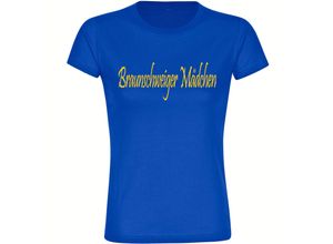 4068859205355 - multifanshop Damen T-Shirt - Braunschweig - Braunschweiger Mädchen - Druck gelb - Frauen