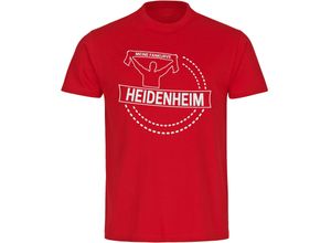 4068859136680 - multifanshop Herren T-Shirt - Heidenheim - Meine Fankurve - Druck weiß - Männer