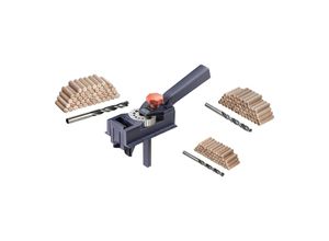 4009317581000 - Dübelprofi   Dübellehre Komplett-Set inkl CV Holzbohrer und Holz-Dübel Universal-Bohrhilfe für gerade Bohrungen von Ø 3 33 4 42 5 6 68 8 10 12 mm