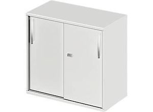 4251898805468 - Select Ansatz- Aufsatz-Schiebetürenschrank LOGIN 2 Ordnerhöhen B 800 x T 420 x H 726 mm lichtgrau lichtgrau