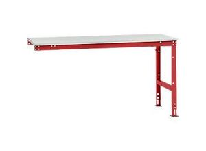 4045916081107 - AU60873003 Arbeits-Anbautisch UNIVERSAL Standard mit Kunststoffplatte BxTxH = 1750 x 800 x 760-870 mm Rubin-Rot