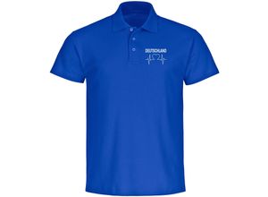 4068859269593 - multifanshop Poloshirt - Deutschland - Herzschlag - Druck weiß - Polo