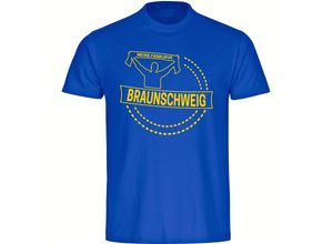 4068859203658 - multifanshop Kinder T-Shirt - Braunschweig - Meine Fankurve - Druck gelb - Kind