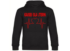 4068859110062 - multifanshop Kapuzen Sweatshirt - Kaiserslautern - Herzschlag - Druck rot - Hoodie